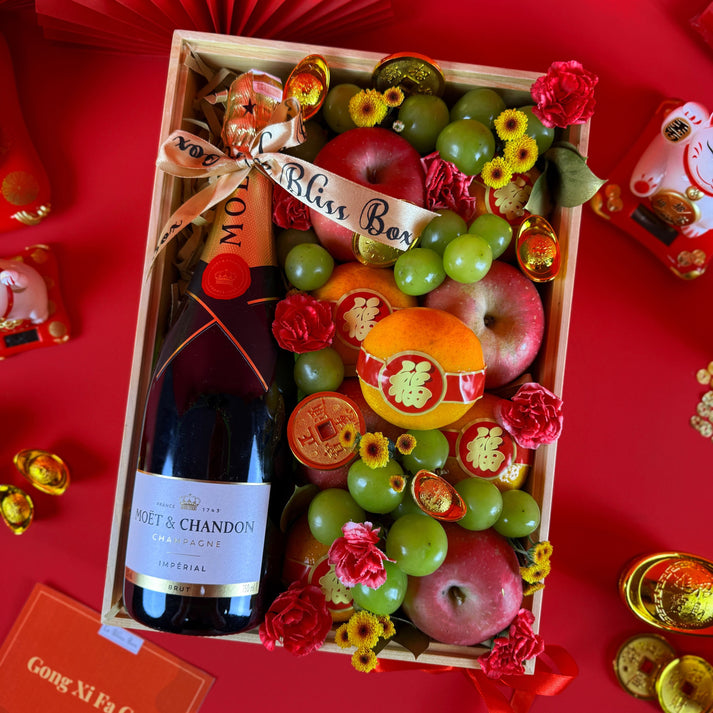 Lunar New Year Moet Fruit Wooden Box – Le Bliss Bouquet